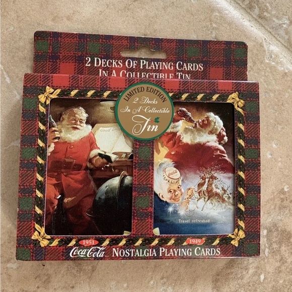 Coca Cola | Games | Vtg Coca Cola Santa Claus Christmas Playing Cards 2 ...